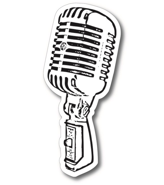 VINTAGE MICROPHONE MIC OUTDOOR DECAL STICKER OUTDOOR US MADE | eBay