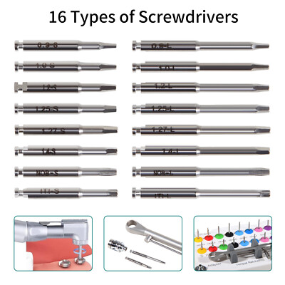 Dental Implant Prosthetic Kit 16 Latch Drivers Universal Surgical Tool ...