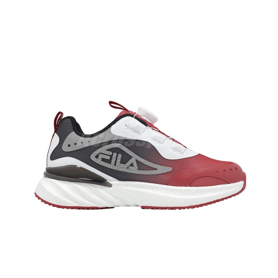 Fila J412A Red Black Kids Youth Reflective Road Running Jogging Shoes ...