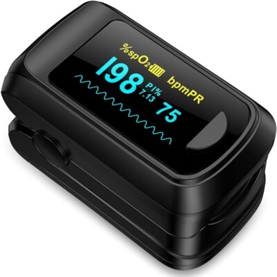 Fingertip Pulse Oximeter Blood Oxygen Monitor Pulse Ox, Heart Rate and ...