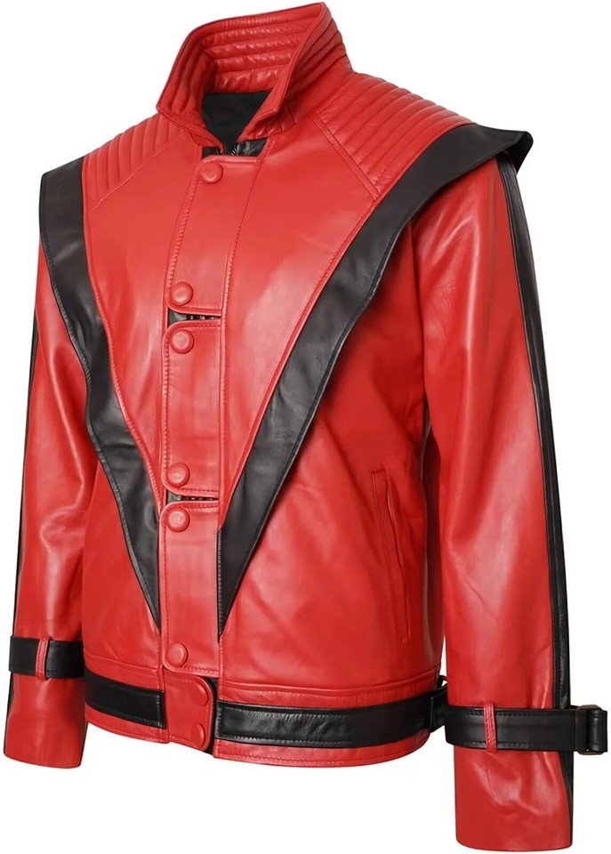 Men's MJ Thriller Michael Jackson Classic Real Leather Jacket -0197 | eBay
