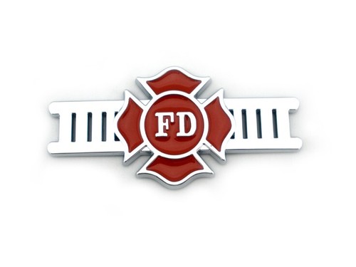 Car 3D firefighter FD Emblem Badge nameplate Decals fire fight auto ...