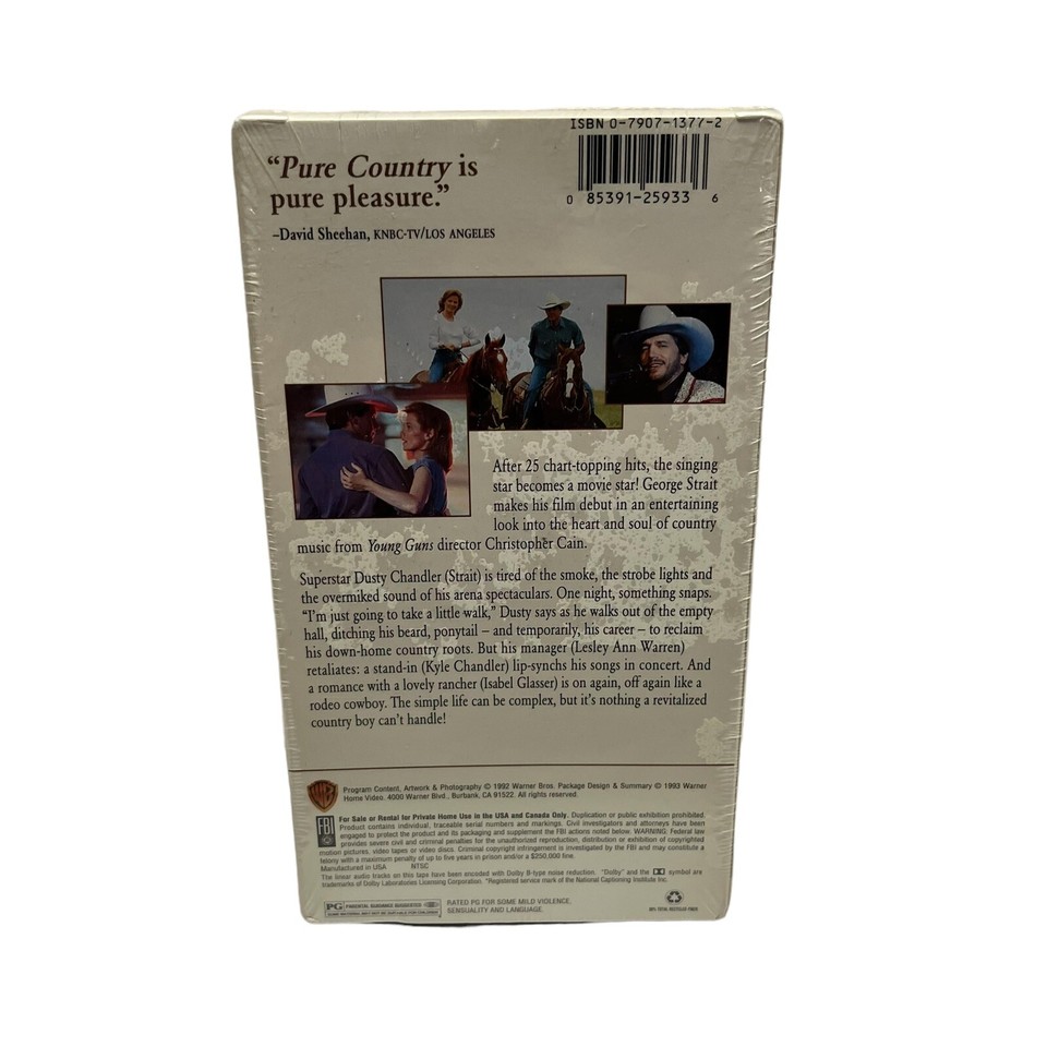 Pure Country (VHS, 1993) George Strait Lesley Ann Warren New V7 ...