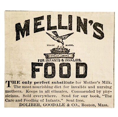 Mellin's Food Infant Milk 1885 Advertisement Victorian Baby Food ...