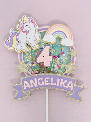3d Unicorn Rainbow shaker cake topper | Personalised Birthday Cake ...