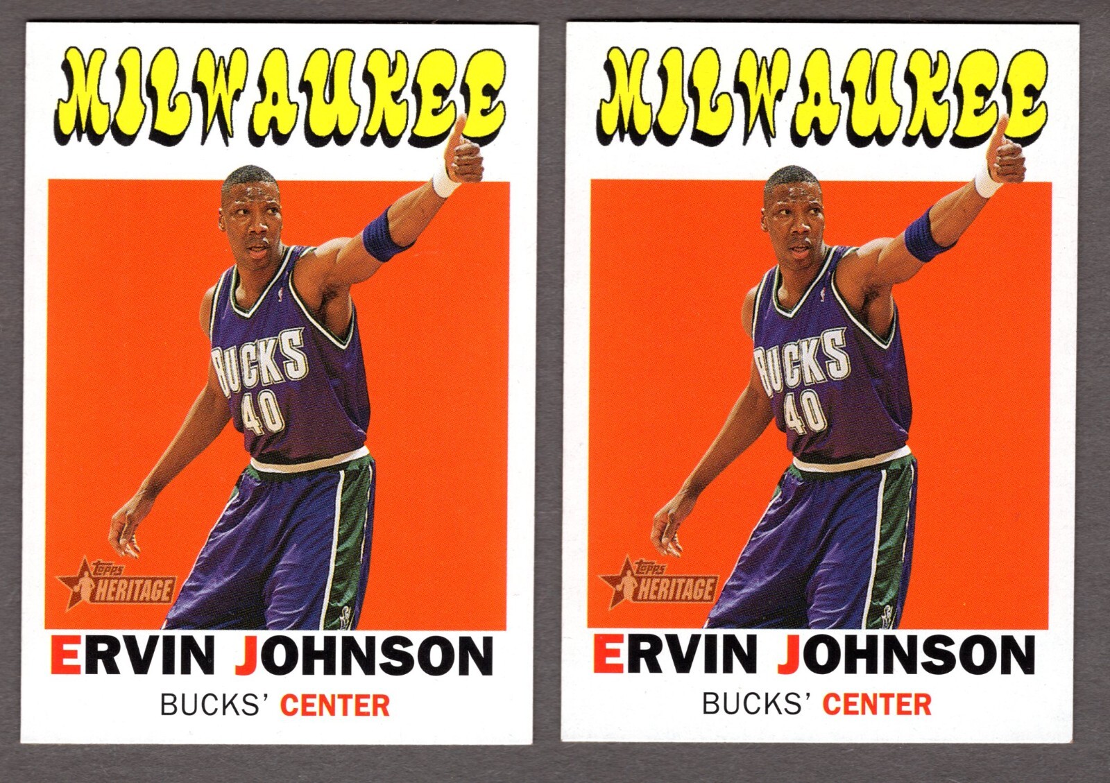 (2) 2000-01 TOPPS HERITAGE ERVIN JOHNSON CARD #75 LOT **NM-MT ...