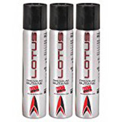 3 Can Lotus Premium Lighter Butane Refill Fuel 13.40 oz 400ml Canister ...