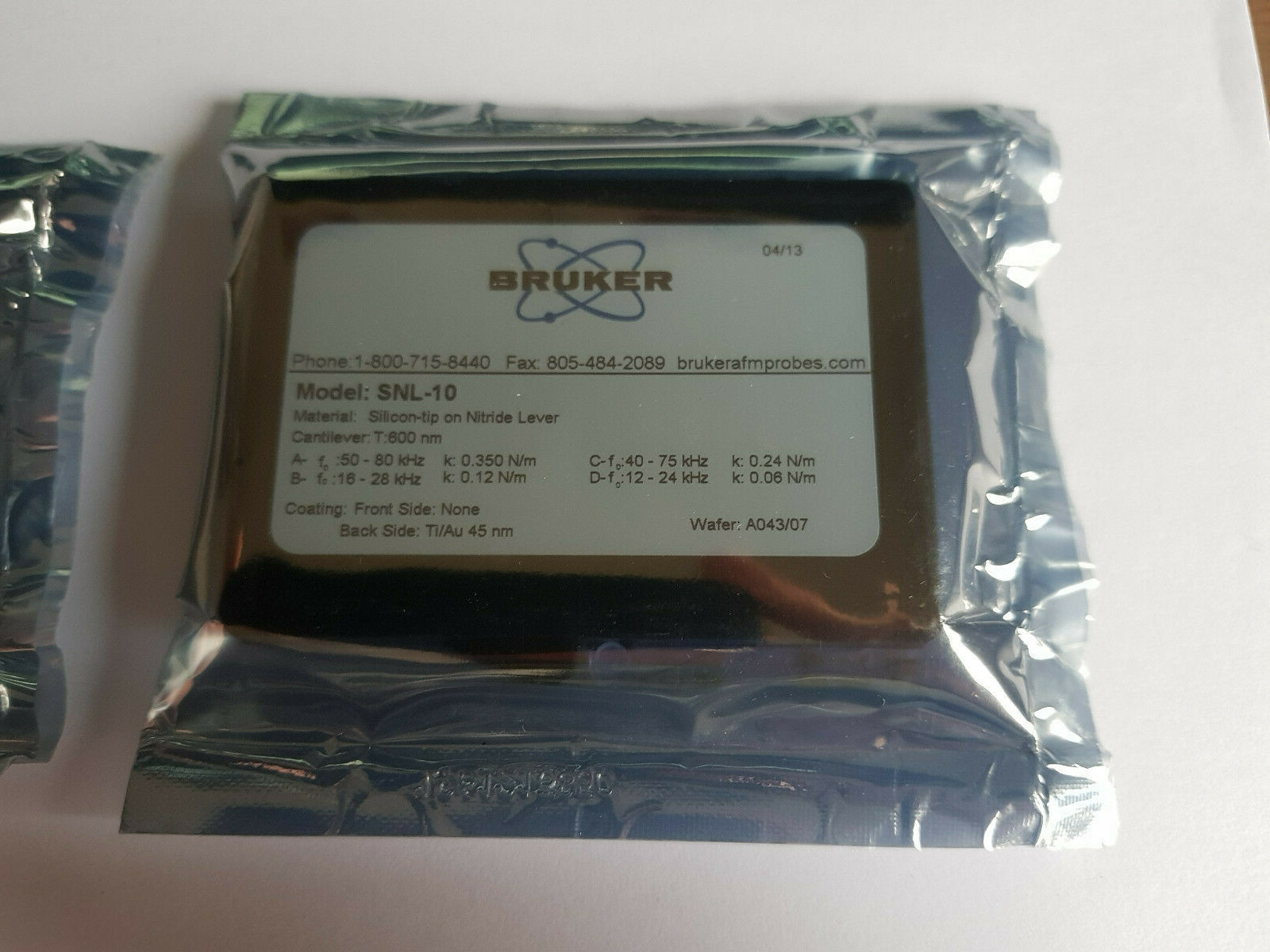 Veeco Bruker AFM SPM probes tips FASTSCAN SCANASYST TESPA SNL DNP ...