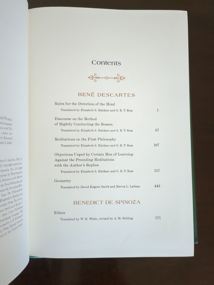 Franklin Library Great Books Western World Descartes Spinoza Leather ...