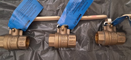 3 x NIBCO 1/2" Threaded Brass Ball Valve 600 CWP TFP600A-LF | eBay