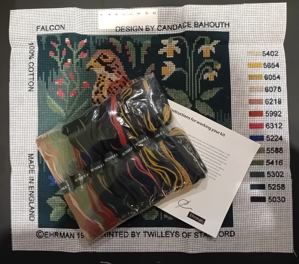 Ehrman FALCON by CANDACE BAHOUTH tapestry needlepoint VINTAGE KIT ...