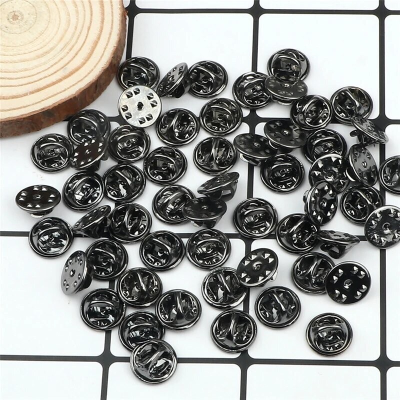 10 Black Metal Pin Backs Lapel Pin Backs Pin Safety Back Brooch Tie ...