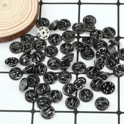 20 Black Metal Pin Backs Lapel Pin Backs Pin Safety Back Brooch Tie ...