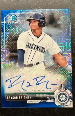 2017 Bowman Chrome Prospects Autograph Blue Mega Refractor Bryson ...
