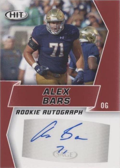 2019 Sage Hit Premier Draft - Rookie Autographs Alex Bars #A103 (AU, RC ...