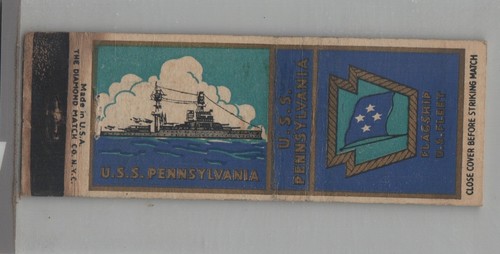 Matchbook Cover - Navy Ship USS Pennsylvania BB-38 Bikini Target | eBay