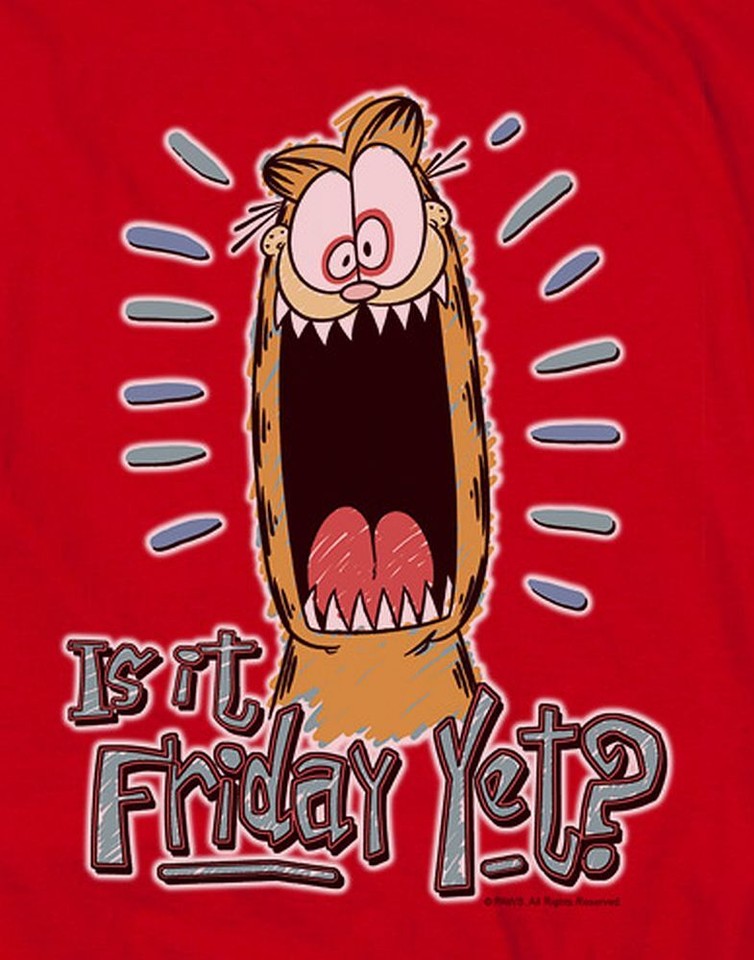 Garfield "Friday" Pullover Hoodie, Sweatshirt or Long Sleeve T-Shirt | eBay