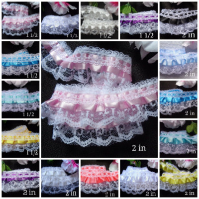 1 1/2 inch wide or 2 inch wide Ruffled Lace Trim price per yard | eBay