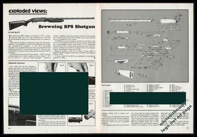 1982 BROWNING BPS Shotgun Exploded View Parts List Disassembly Assembly ...