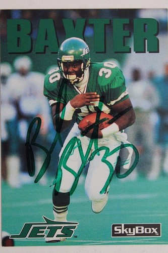 Brad Baxter NY Jets Alabama St Autograph SkyBox 1990 #162 Signed Card ...