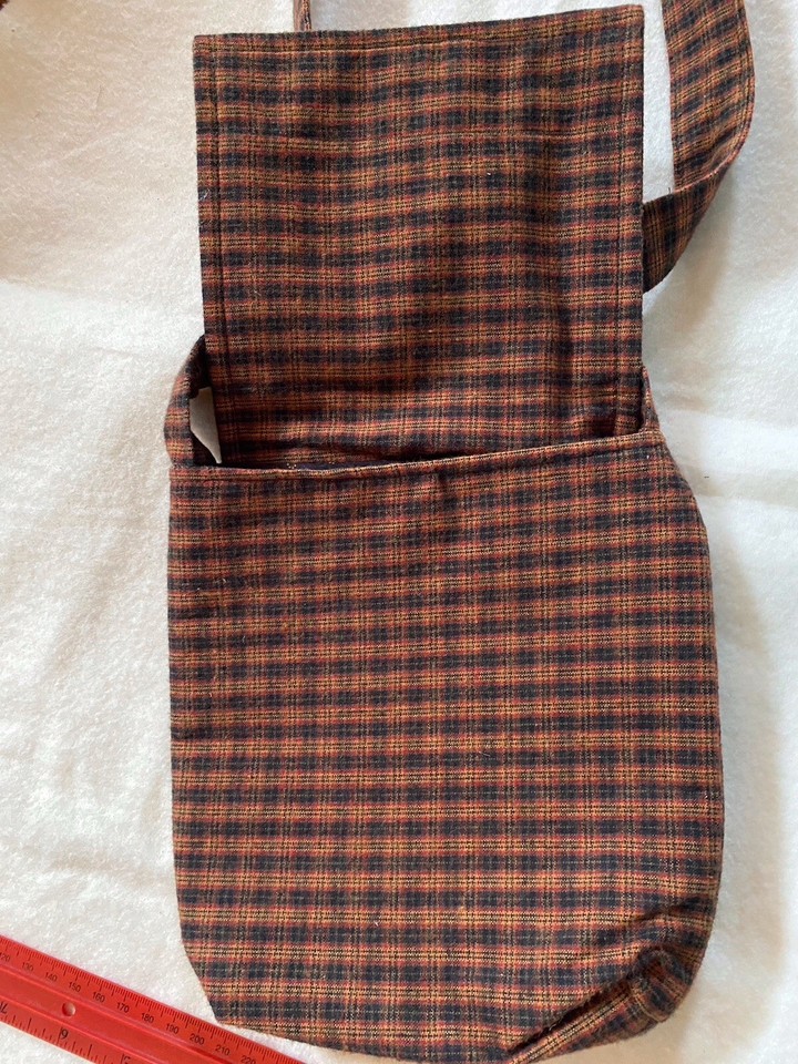 Handmade Fabric Orange And Black Plaid Small Purse Shoulder Bag Fall ...