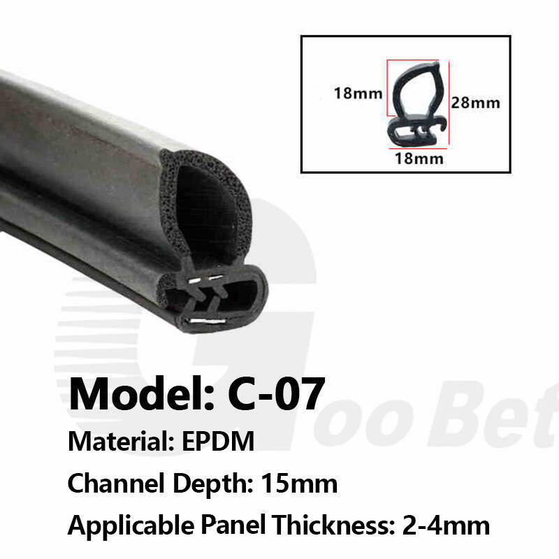 Car Finned Rubber Edge Trim Seal U Profile Van Boat Truck Door Bonnet ...