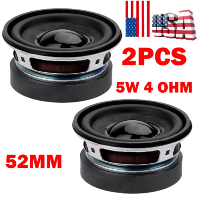 2x 5W 4 Ohm Full-frequency Speaker 52MM Round Small Speakers Audio ...