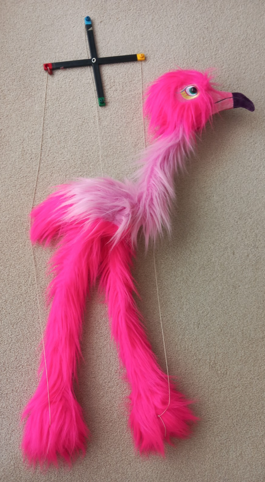 The Puppet Company Pink Flamingo Bird String Marionette Puppet Fluffy ...