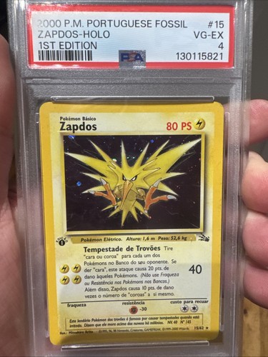 PSA 4 VG-EX Zapdos 1ST EDITION HOLO PORTUGUESE Pokemon Fossil POP 1! | eBay