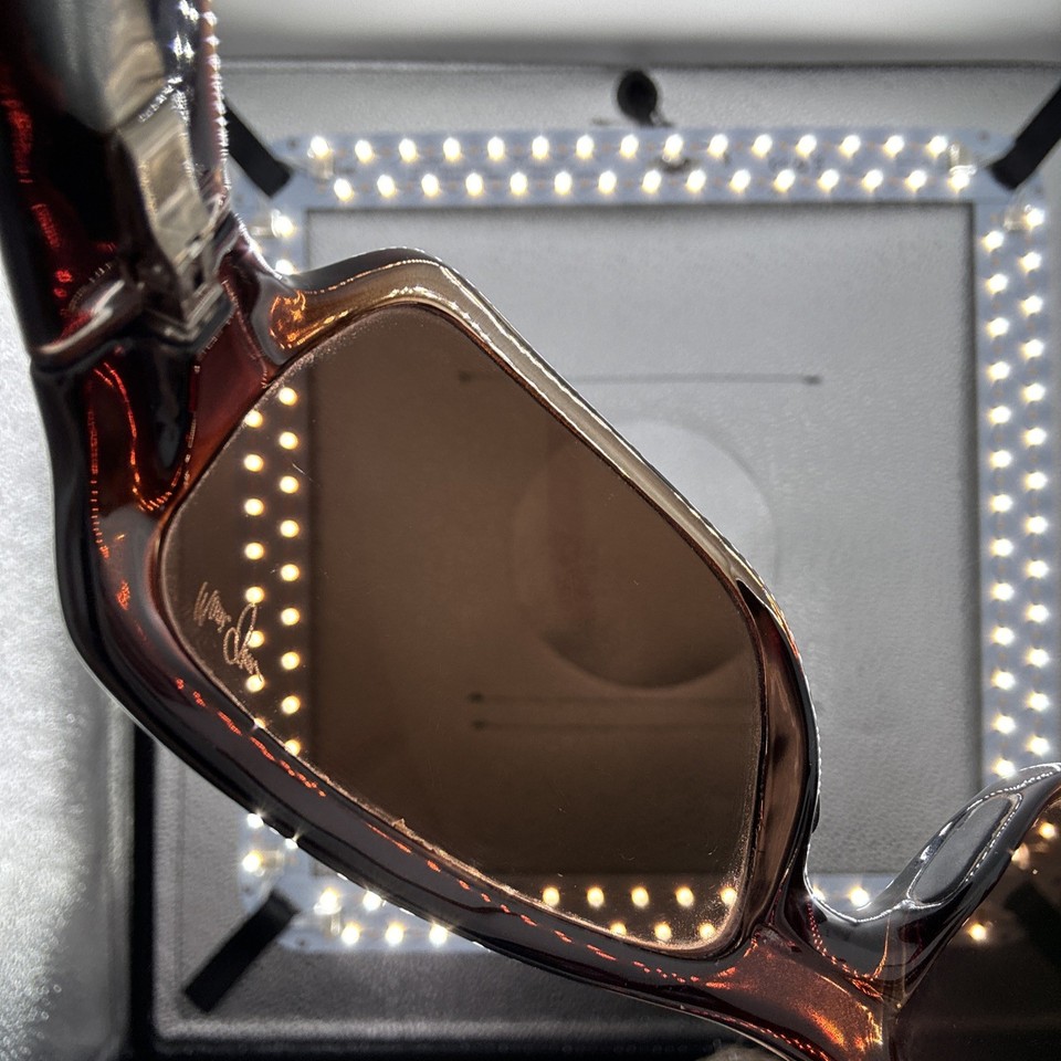 MAUI JIM ITALY MJ 111-01 PALMS BROWN POLARIZED WRAP SUNGLASSES Rootbeer ...