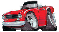 Triumph TR6 Red Cartoon car T-shirt available in sizes S-3XL | eBay