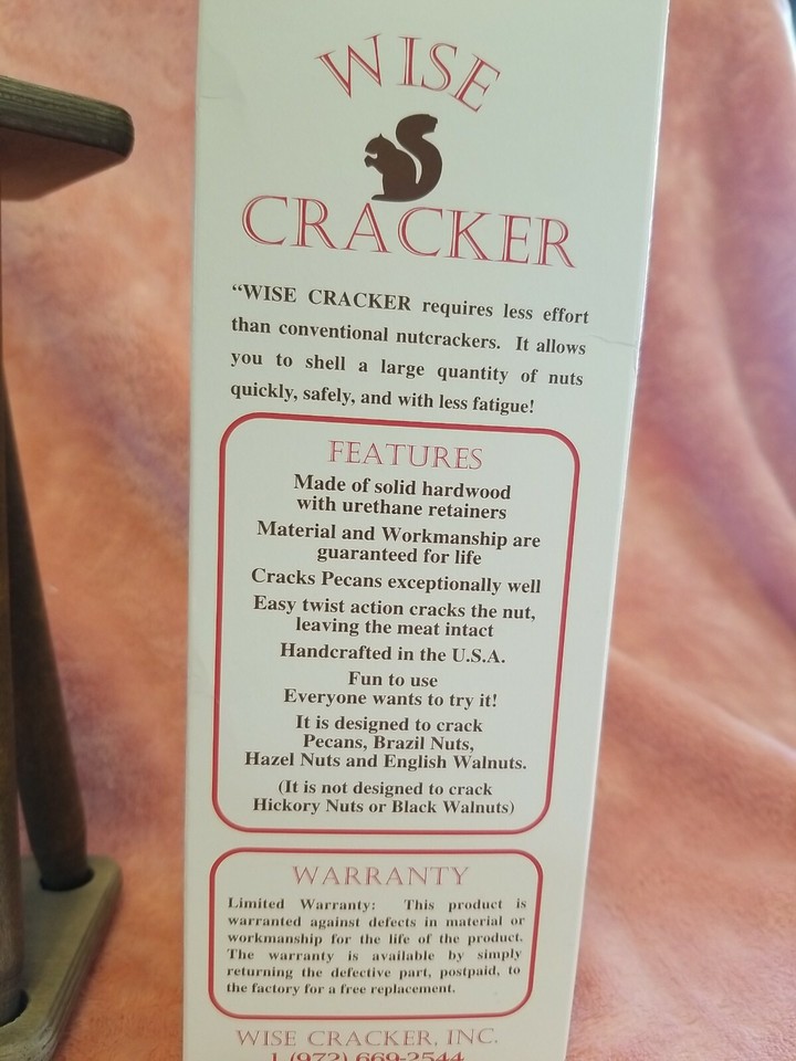 The Original Wise Cracker Hardwood Pecan Walnut-Twist Action Nutcracker ...