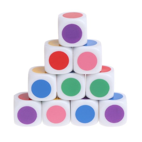 10pcs 15mm Multicolor Acrylic Cube Dice Beads Six Sides Portable Table ...