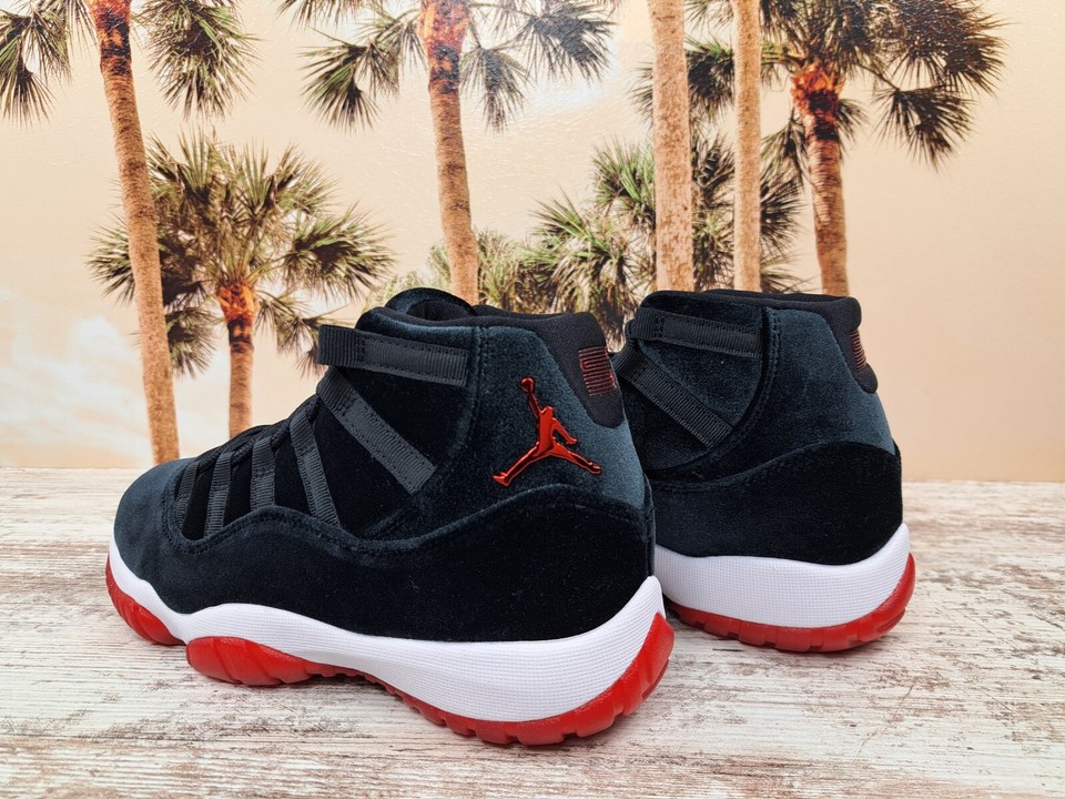 Air Jordan 11 Retro Bred Velvet Shoes Black Red DB5457-061 Women's Size ...