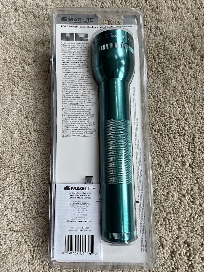 New/Sealed. Vintage jade green Maglite 2D cell flashlight | eBay