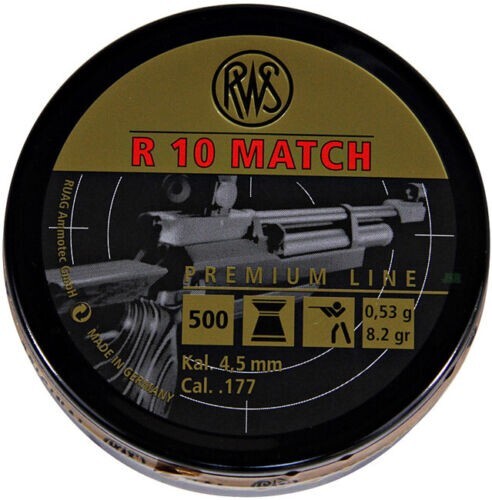 RWS Premium Line R10 Match .177 Air Rifle Pellets (Pack of 500) for ...