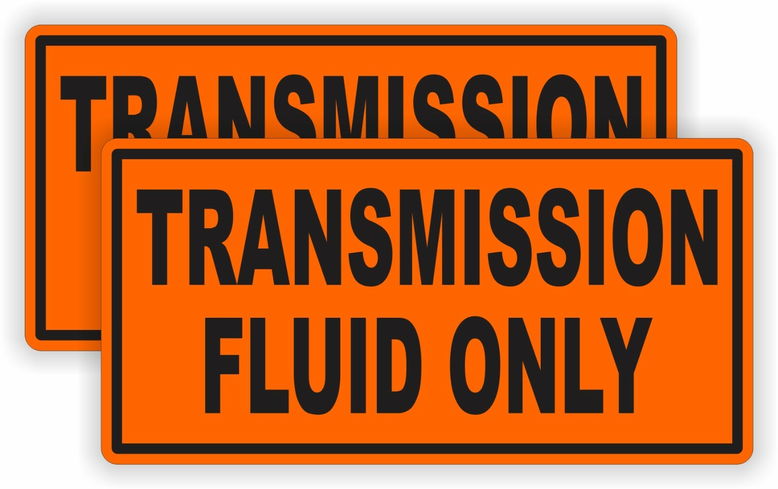 pair TRANSMISSION FLUID ONLY Vinyl Stickers | Decals Labels Automatic ...