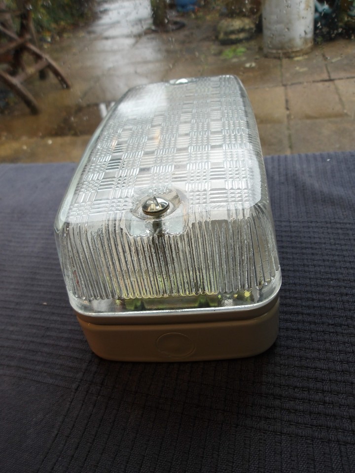 Appleby 100 Watt Bulkhead Light Metal & Brismatic Glass - Like ...