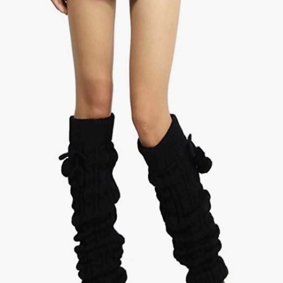 Calf Protective Warm Stocking Woolen Knit Leg Warmers Socks for Women ...