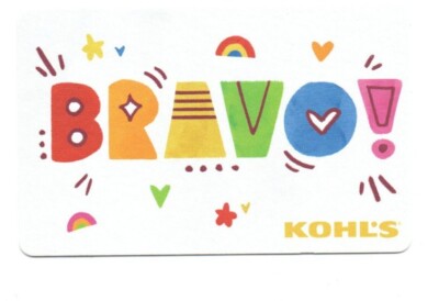 Kohl's Colorful Bravo! Gift Card No $ Value Collectible | eBay