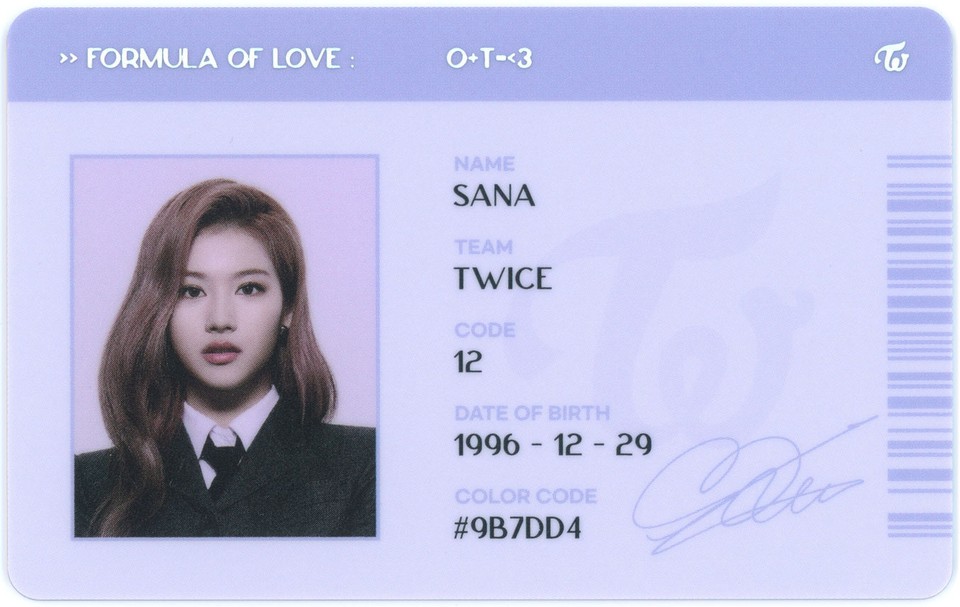 TWICE FORMULA OF LOVE SCIENTIST ID CARD OFFICIAL PHOTOCARD PAD | eBay