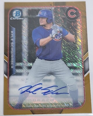 2015 TOPPS CHROME BASEBALL RC MINI KYLE SCHWARBER AUTO 44/50 CHICAGO ...