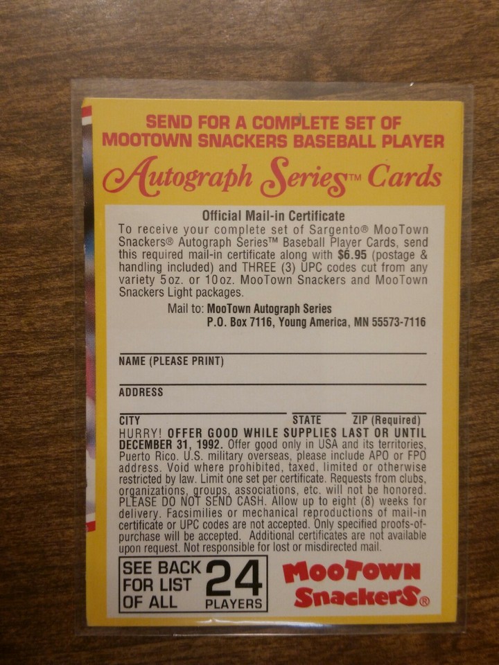 Mootown Snackers Autographed Series Ken Griffy Jr. | eBay