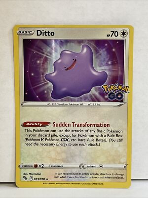 Ditto - Pokémon GO - 053/078 - Holo Rare - Mint - Miscut Error Card | eBay