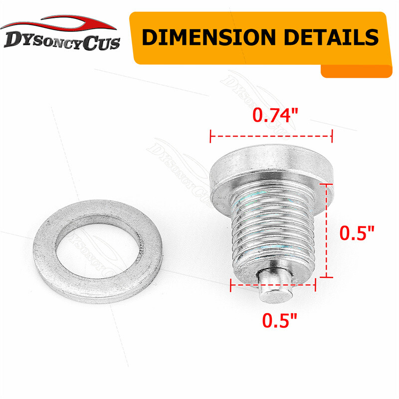 1/2″-20 Magnetic Oil Drain Plug + Washer for Harley Street Glide FLHX ...