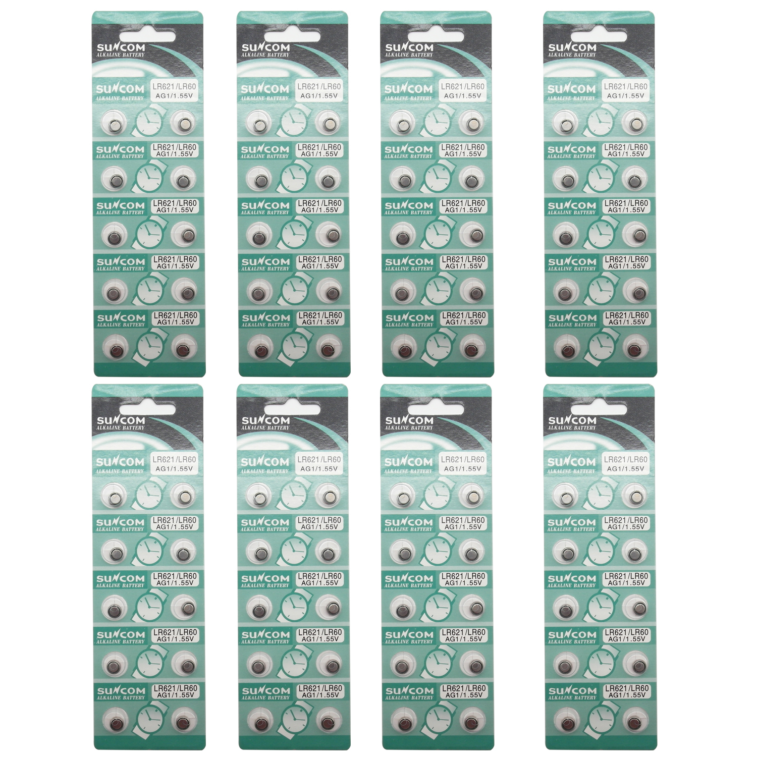 80PCS AG1 LR621 164 364 LR60 1.5V Alkaline Button Cell Coin Watch ...
