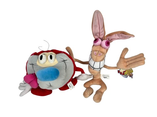 Ren and Stimpy 17” 9” Plush Set Sababa Toys Nickelodeon With Tags ...