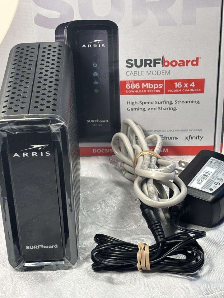 ARRIS SURFboard SB6183 DOCSIS 3.0 Cable Modem - BLACK NEW OPEN BOX ...