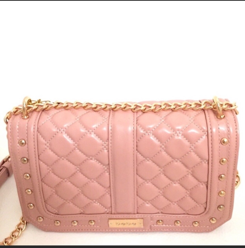 Bebe Quilted Studded Purse hand bag NWT Dusty Rose pink NEW Crossbody ...