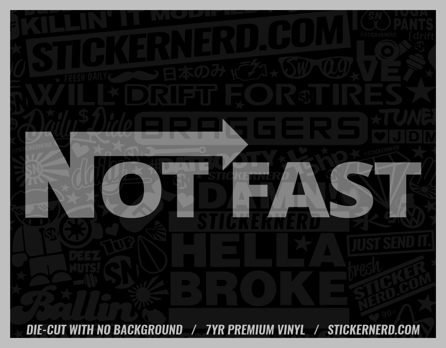 Not Fast Sticker - Vinyl Car Decals Funny Kdm Window Decal JDM Slow ...